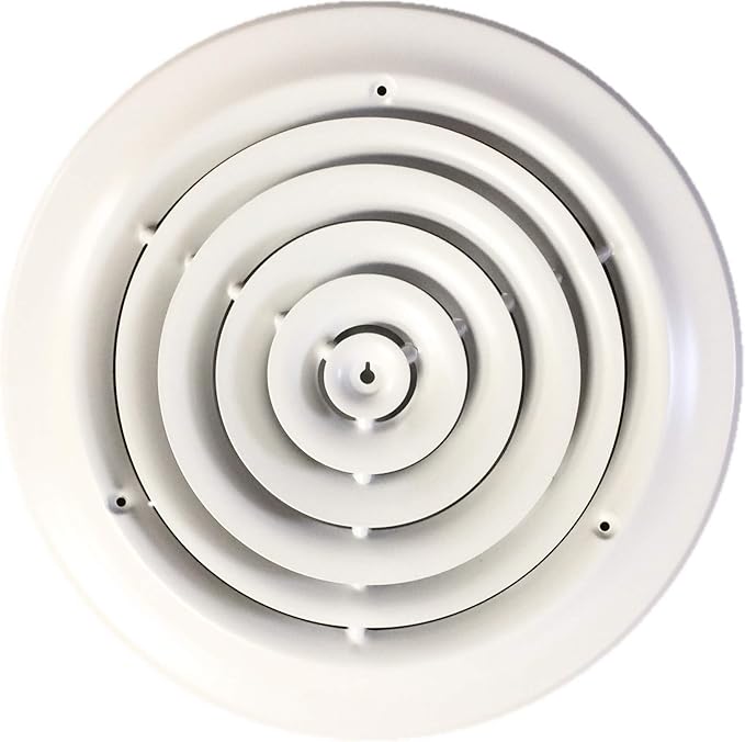 HBW 10" Round Ceiling Diffuser White Powder Coated with Outside ...