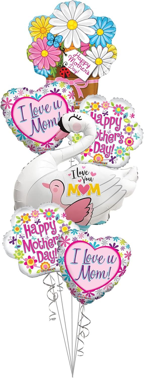 Amazon.com: Happy Mother's Day I Love You Mom Balloon Bouquet (6 ...