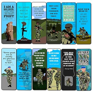 Creanoso Army Bookmarks (60-Pack) – Bookmarker Cards Bulk Set – Premium ...