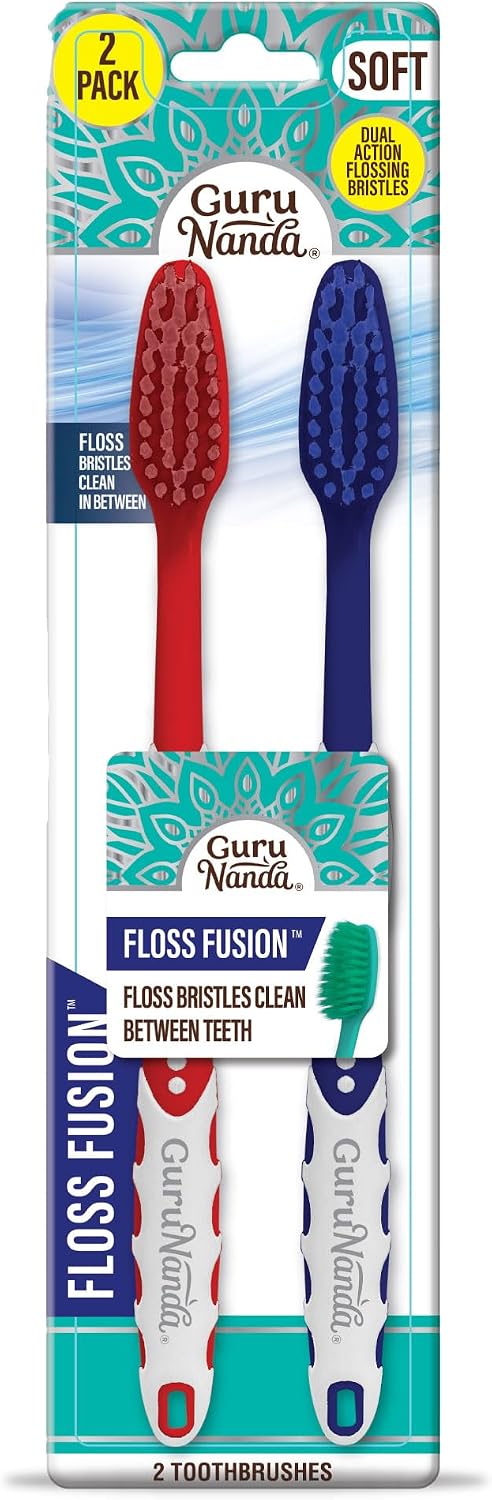 Amazon.com: GuruNanda Floss Fusion Toothbrush with Dual Action Soft ...
