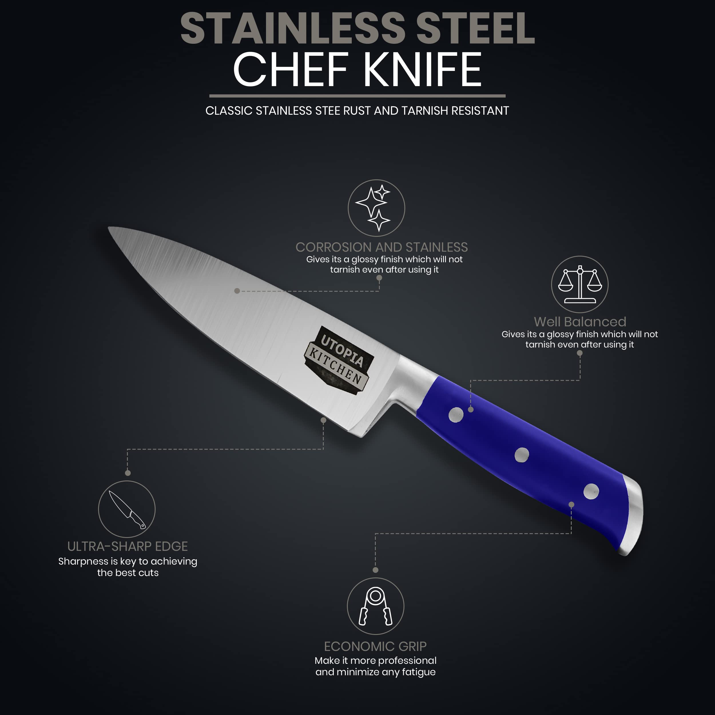 Snapklik.com : Utopia Kitchen 6 Inch Chef Kitchen Knife Cooking Knife ...