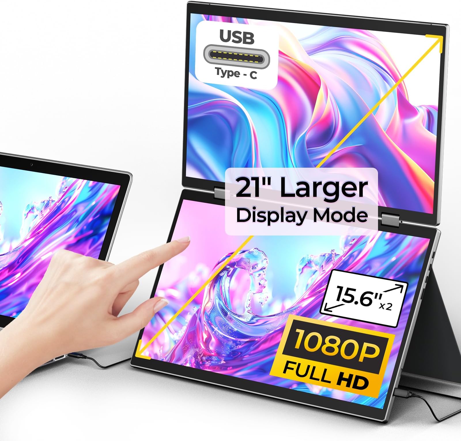 Amazon.com: JSAUX FlipGo Lite 15.6" Laptop Screen Extender Foldable ...