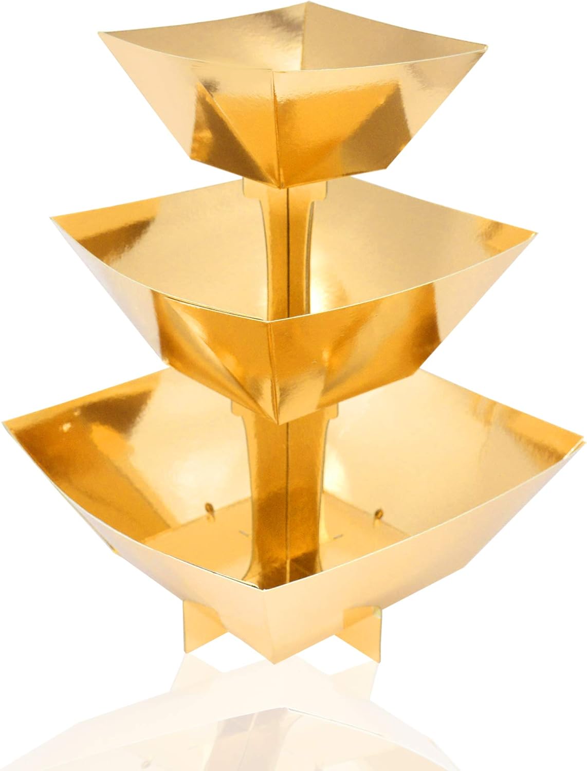 Cardboard Gold Dessert Display Dessert Stand Candy Snack Cupcake Stand ...