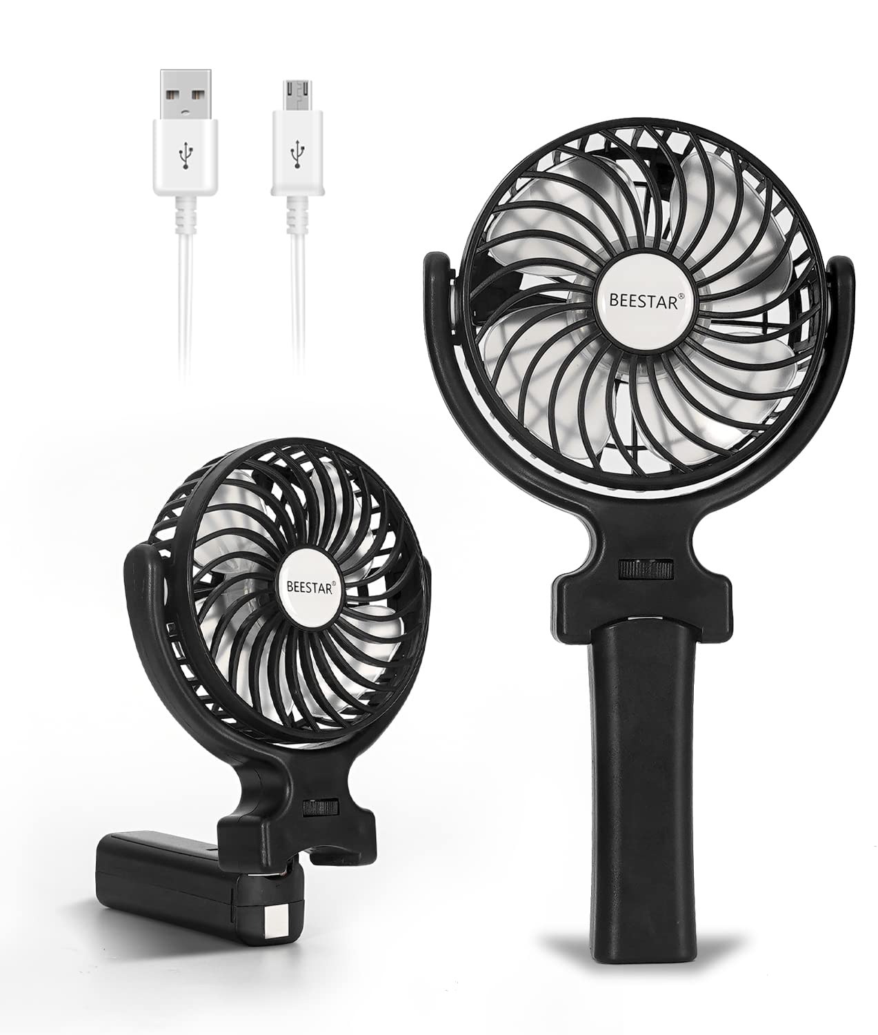 BEESTAR 4 Inch handheld fan,Foldable Mini Desk Fan,Battery Operated Fan ...