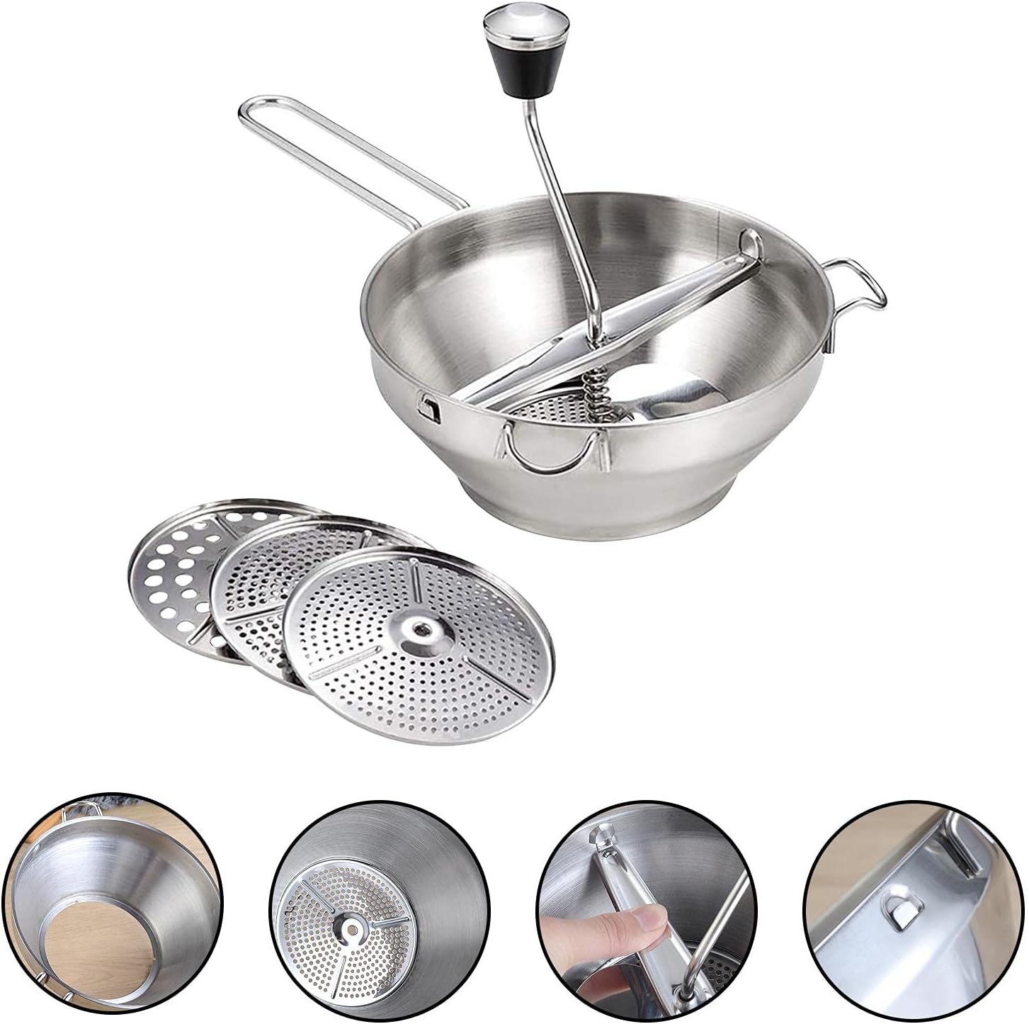 Stainless Steel Jam Machine, Manual Food Grinder, with Comfortable ...