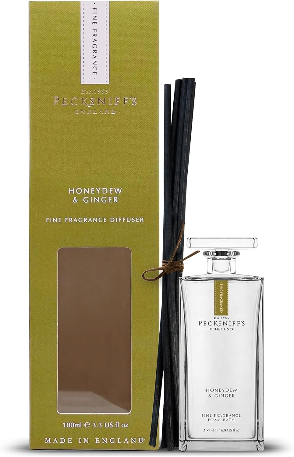 Amazon.com: Pecksniffs Prestige 100ml Square Reed Diffuser Set Honeydew ...
