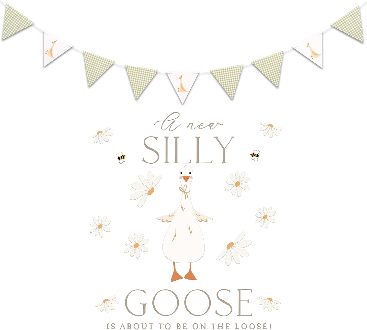 Amazon.com: GIOGUK Silly Goose Pennant Banner, A New Silly Goose Decal ...