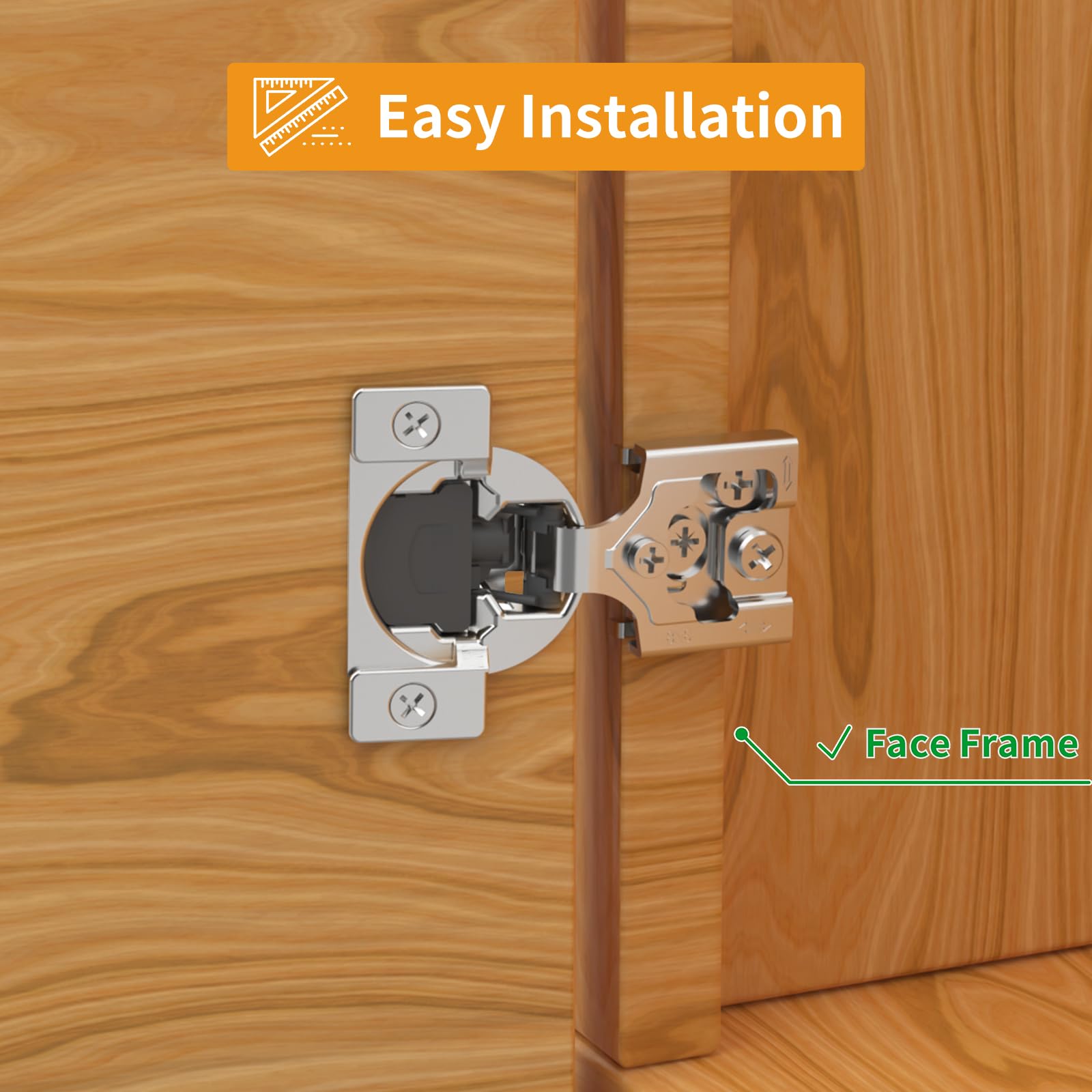 Snapklik.com : Chibery 60 Pack 3/8" Overlay 3D Soft Close Concealed Hinge For Face Frame Door