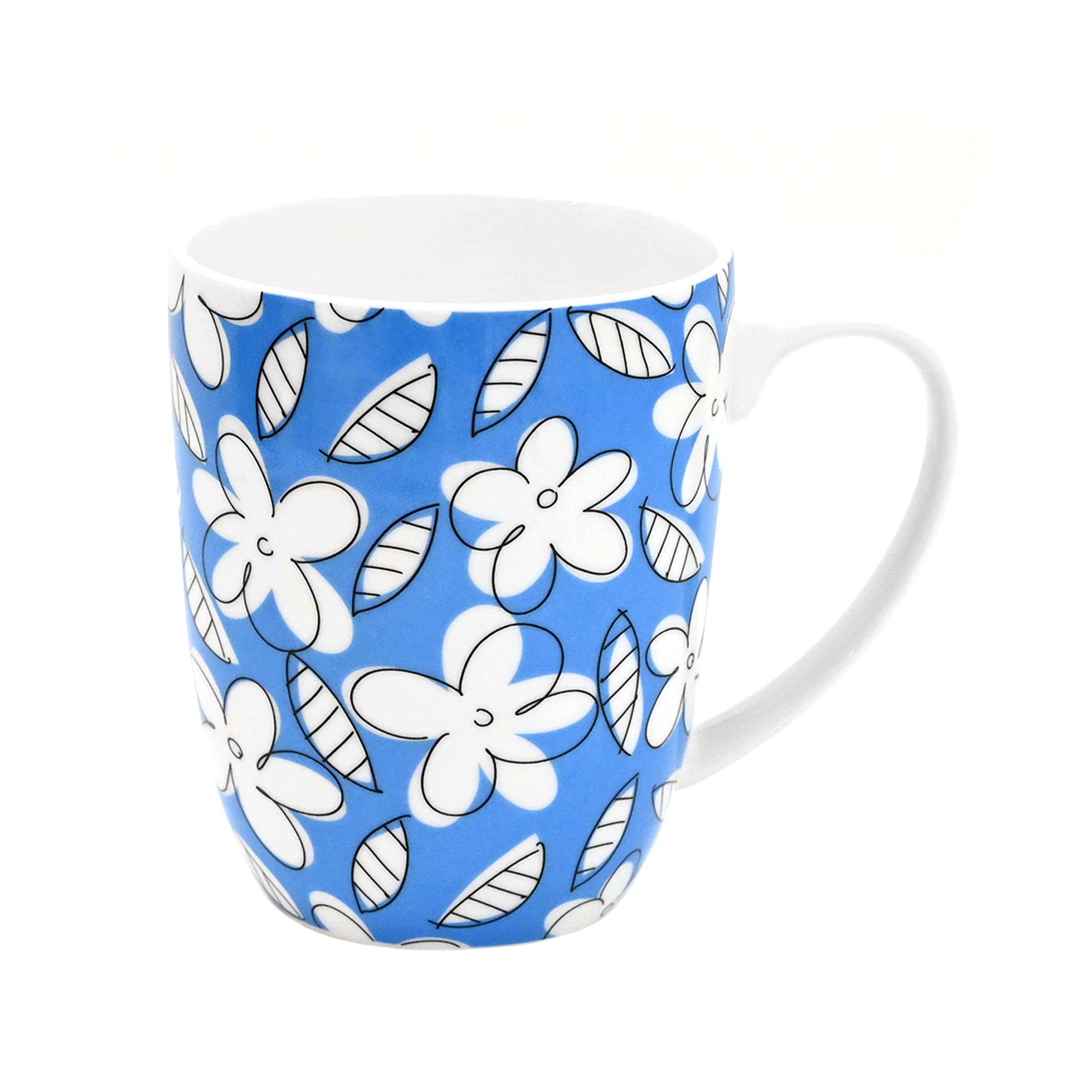 Amazon.com: BRITTO Romero Bone China Coffee Mug, 16.8 oz, Blue Flowers ...
