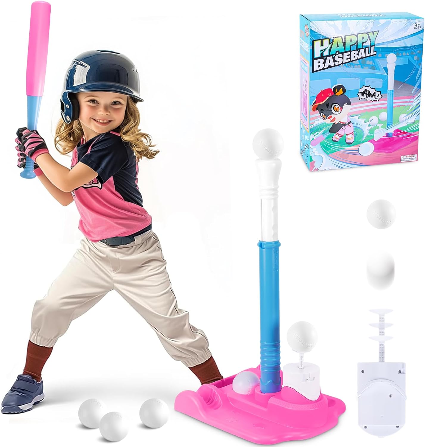 Amazon.com: Pupidiu Tee Ball Set for Kids 3-5, T Ball Set with ...