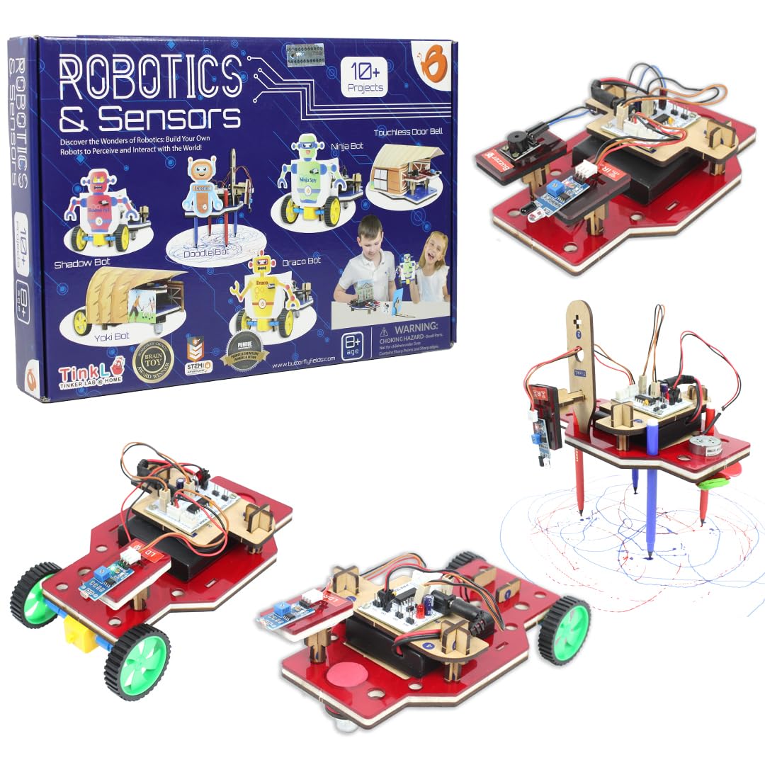 ButterflyEdufields 10in1 DIY STEM Robotics kit, 50+ Parts, Easy Plug ...