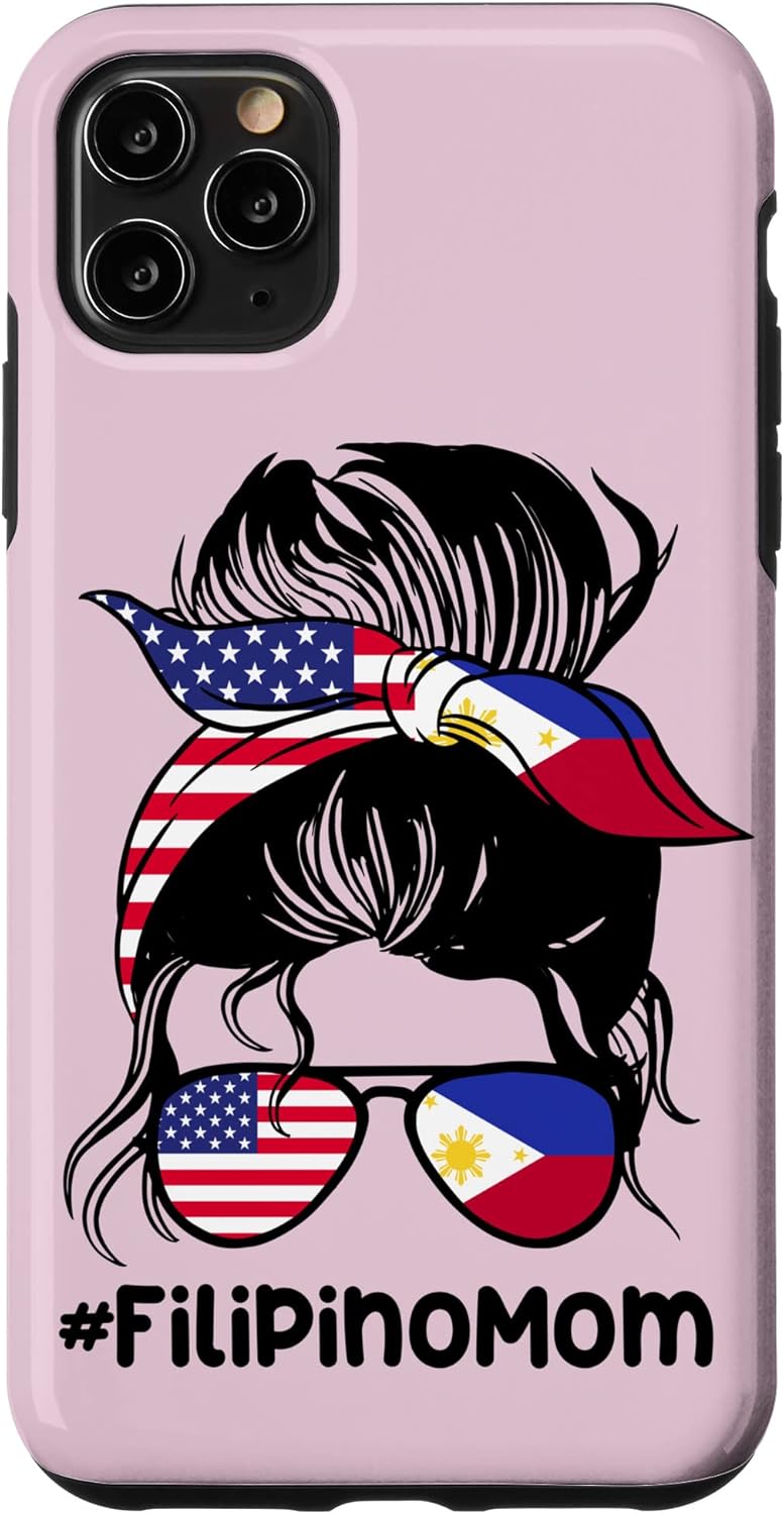 Amazon.com: iPhone 11 Pro Max Filipino Mom Messy Bun USA Philippines ...