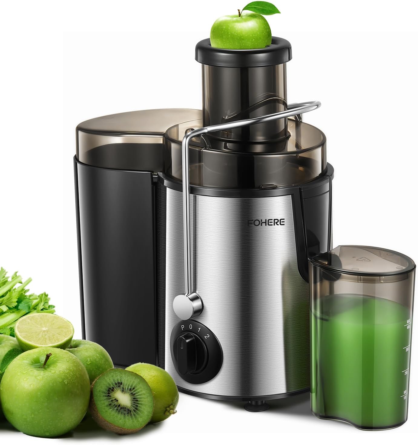 Juicer Machines, FOHERE Juicer Whole Fruit and Vegetables with 3-Speed ...