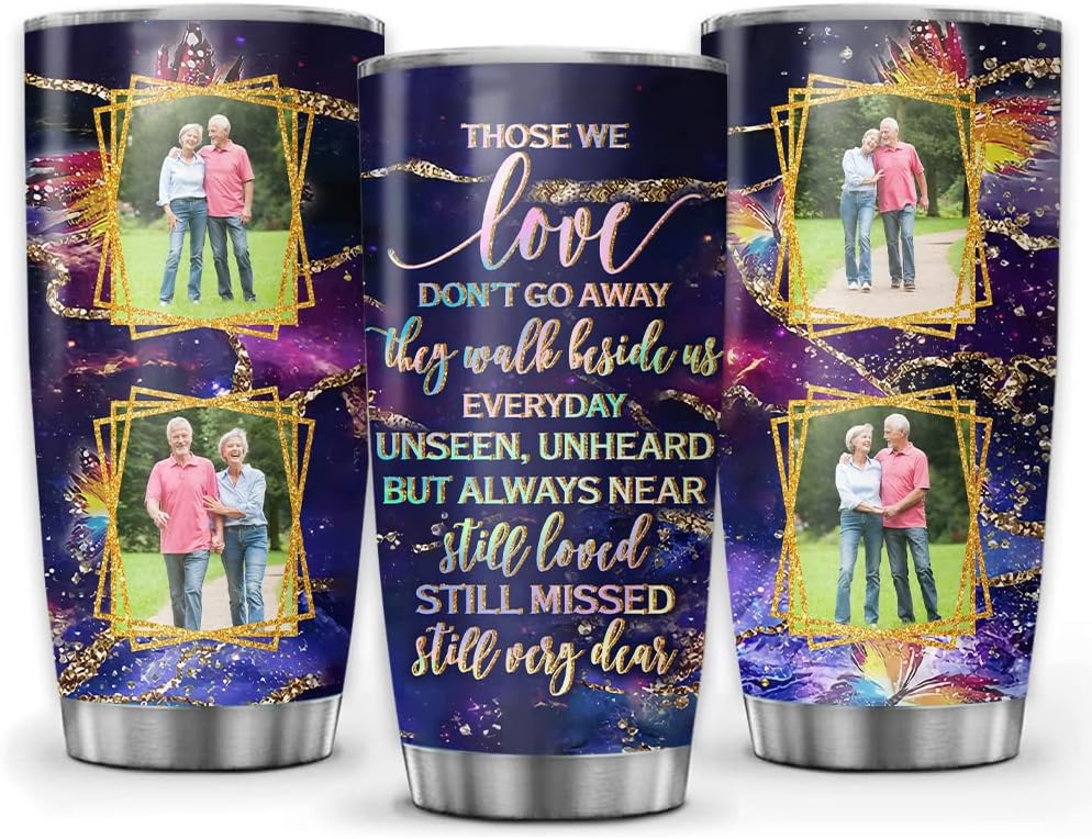 Amazon.com | Personalized Memorial Photo Tumbler, Those We Love Don't ...