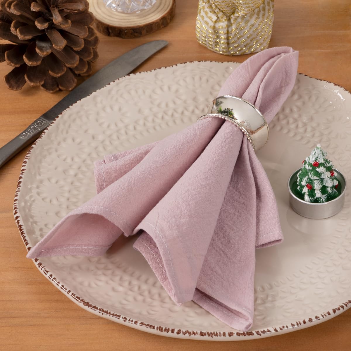 Amazon.com: Socomi Linen Napkins Pink Easter Spring Cloth Napkins Bulk ...
