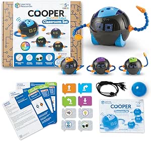 Amazon.com: Learning Resources Cooper the STEM Robot Classroom Set - Coding for Kids, Building ...