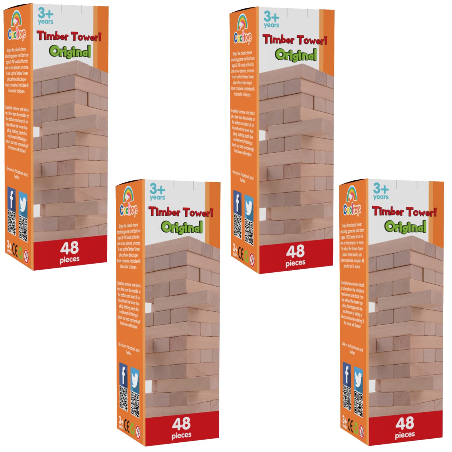 Snapklik.com : CoolToys Timber Tower Wood Block Stacking Game Original ...