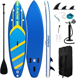 Amazon.com : FunWater SUP Inflatable Stand Up Paddle Board 10'x31''x6 ...