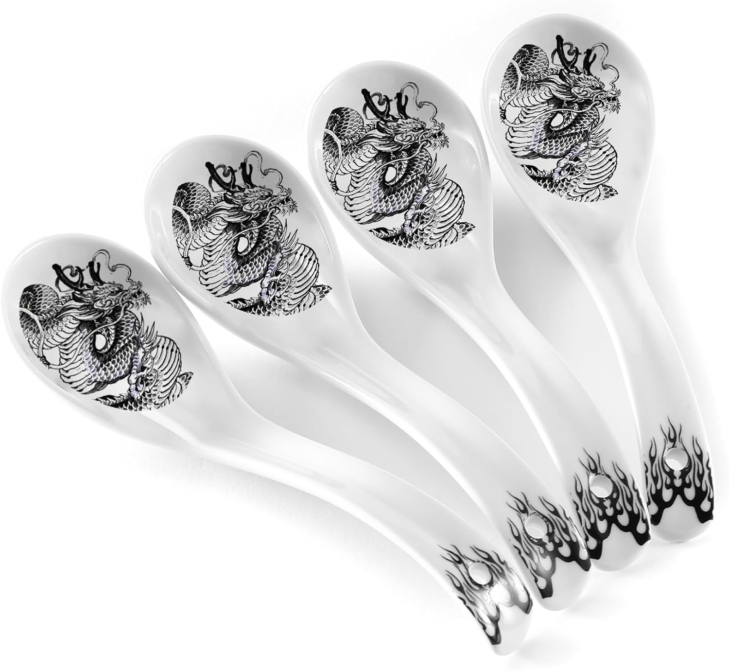 Amazon.com: Hagary Ceramic Spoon Soup Spoons Asian Soup Spoon Chinese ...