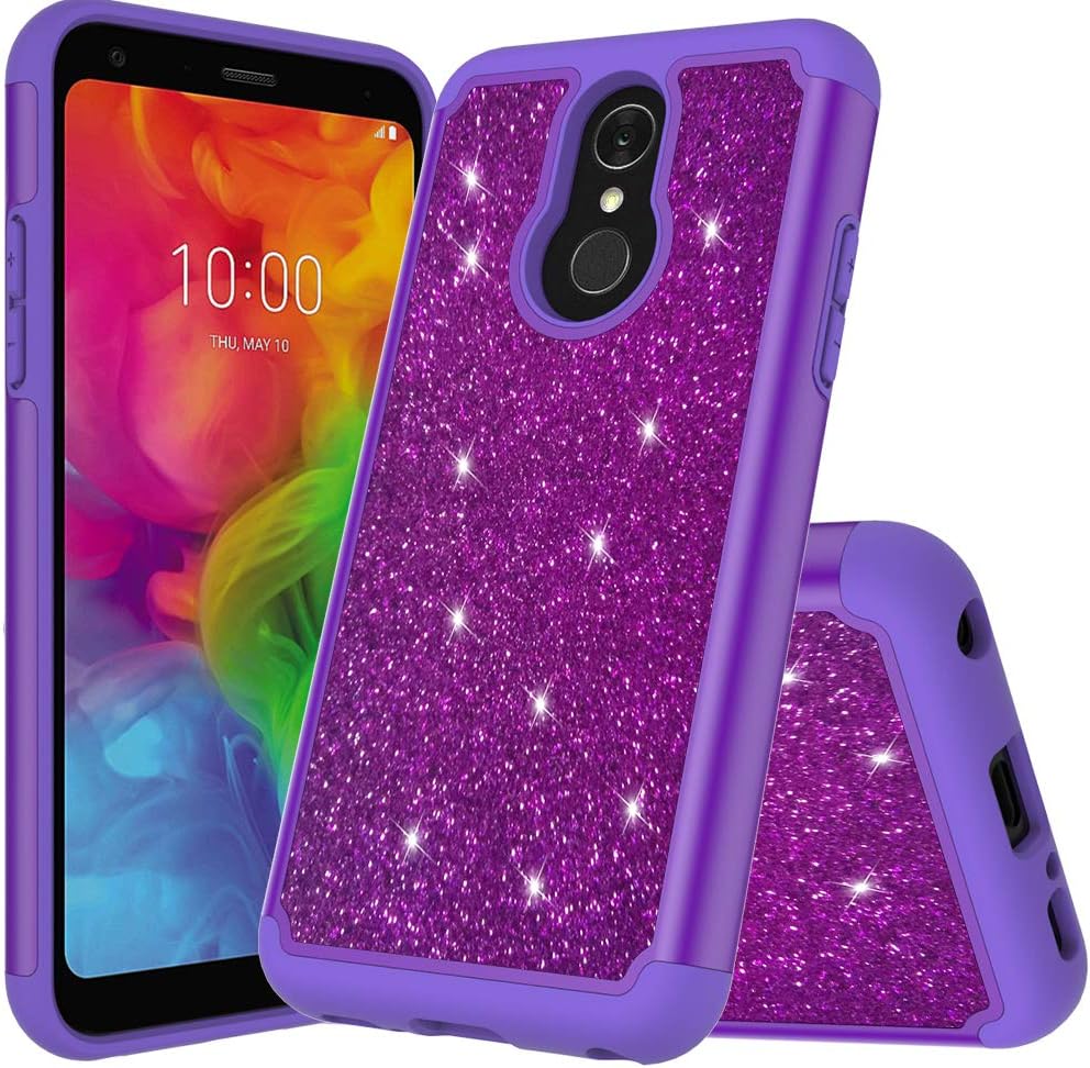 Amazon.com: for LG Q7 Case Phone Case Glitter Shock Proof Edge Scratch ...
