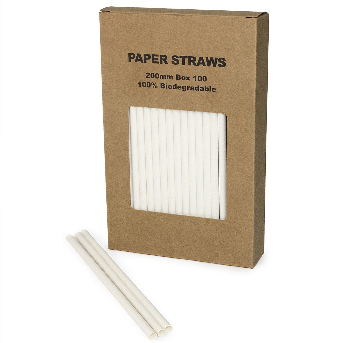 Amazon.com: Plain White Paper Straws Bulk, Pure Solid All White Paper ...
