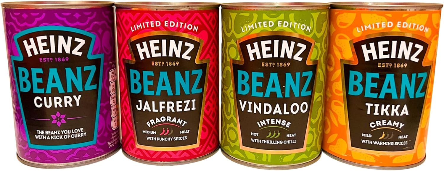 Heinz Baked Beans Curry Beanz Bundle: 1 x Tikka 390g, 1 x Jalfrezi 390g ...