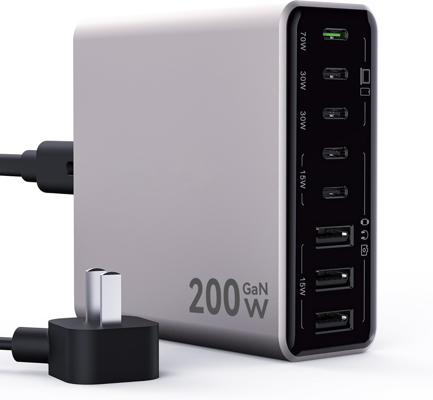 Amazon.com: USB C Charger 200W USB C Charger Block,Upgraded GaN IV 8-Port Fast Charging Station ...