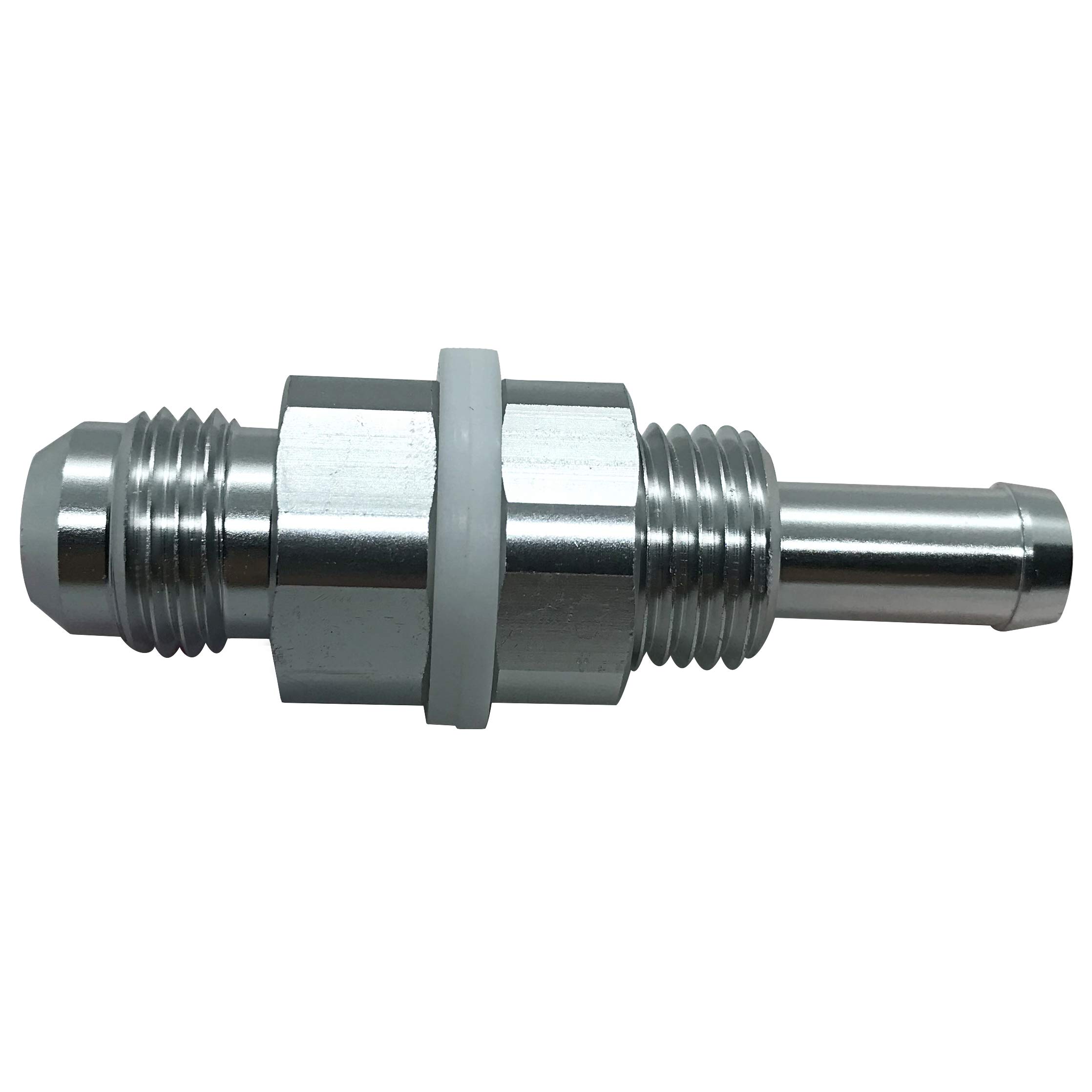 Snapklik.com : 8AN Male Flare Bulkhead To 3/8 Hose Barb Fuel Tank ...