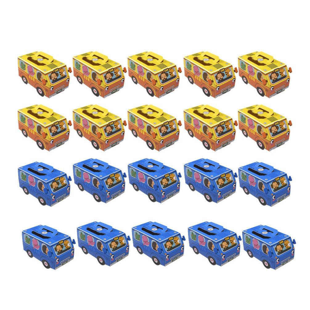 Adium 20 Pcs Cartoon Paper Box Pastry Folding Small Bus Packaging Gift ...