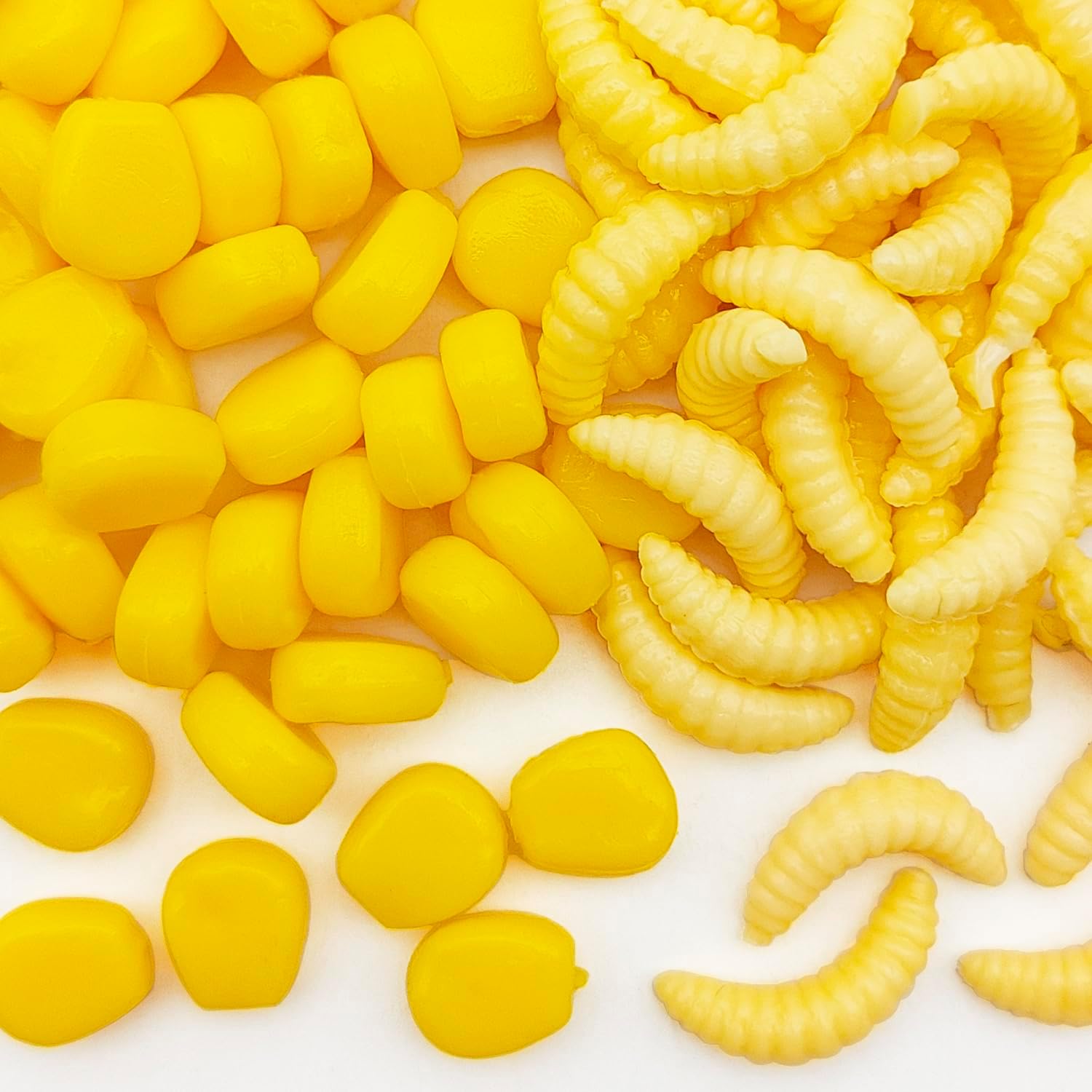 50 Pcs Fake Corn Carp Fishing Bait + 50 Pcs Soft Maggot Bait Bread Worm ...