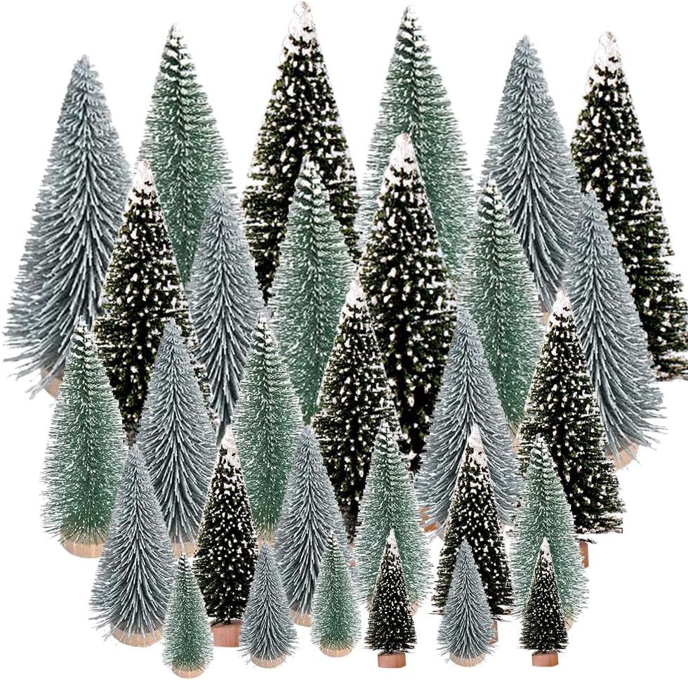 Amazon.com: Yahpetes Christmas Trees 30 Pcs Artificial Christmas Trees ...