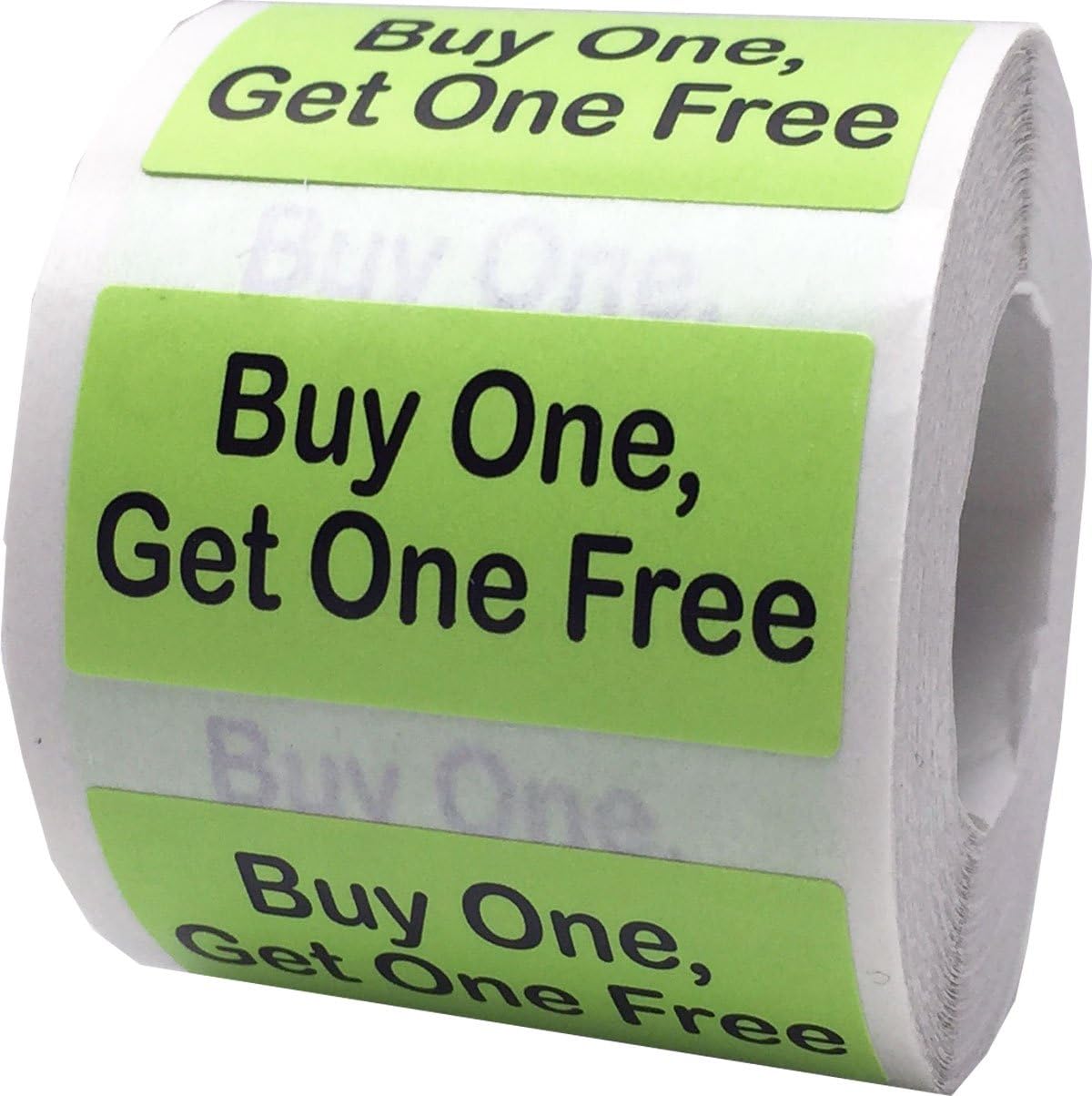 Amazon.com : Hot Green with Black Text Buy One, Get One Free Rectangle ...