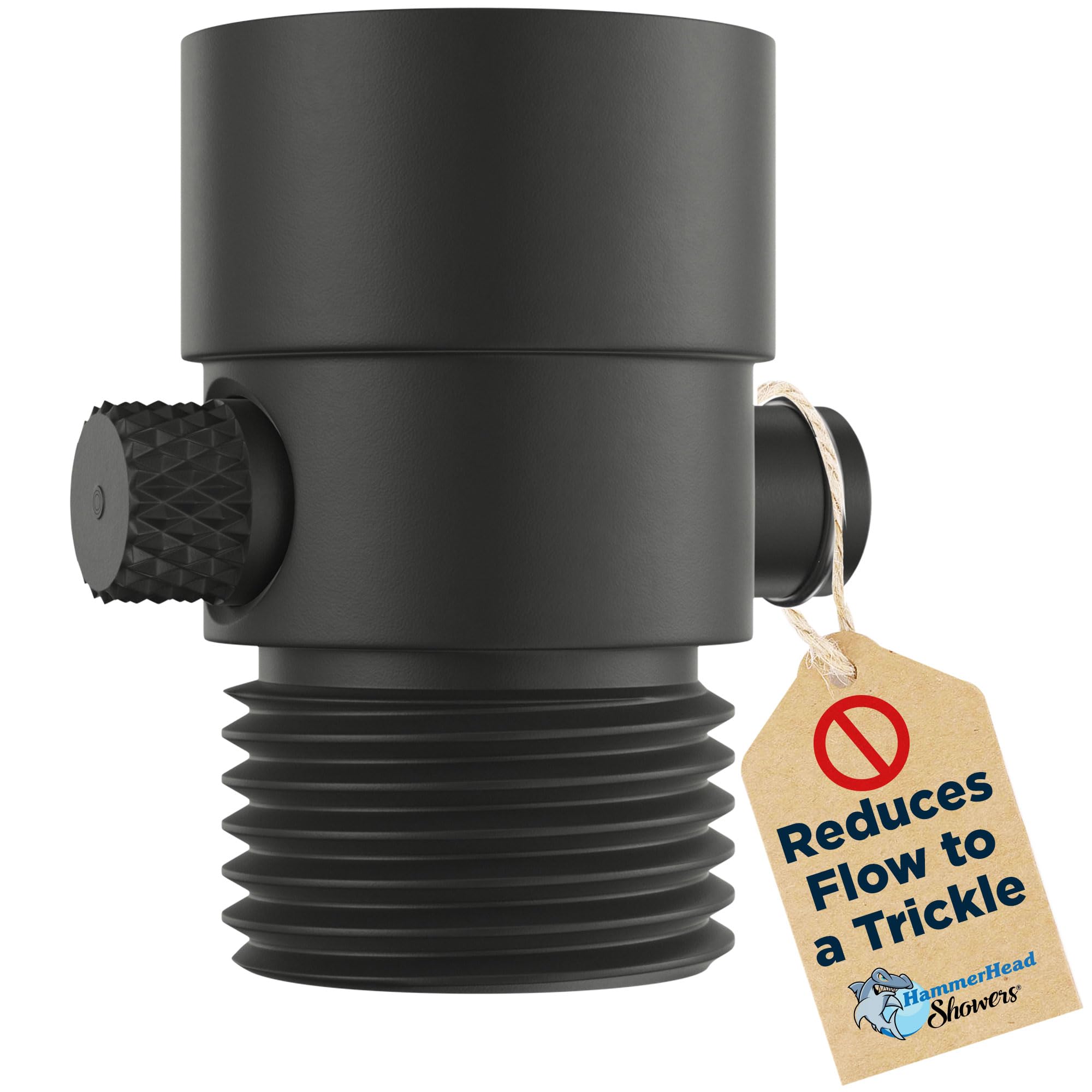 HammerHead Showers® ALL METAL Shower Head Shut Off Valve - Matte Black ...