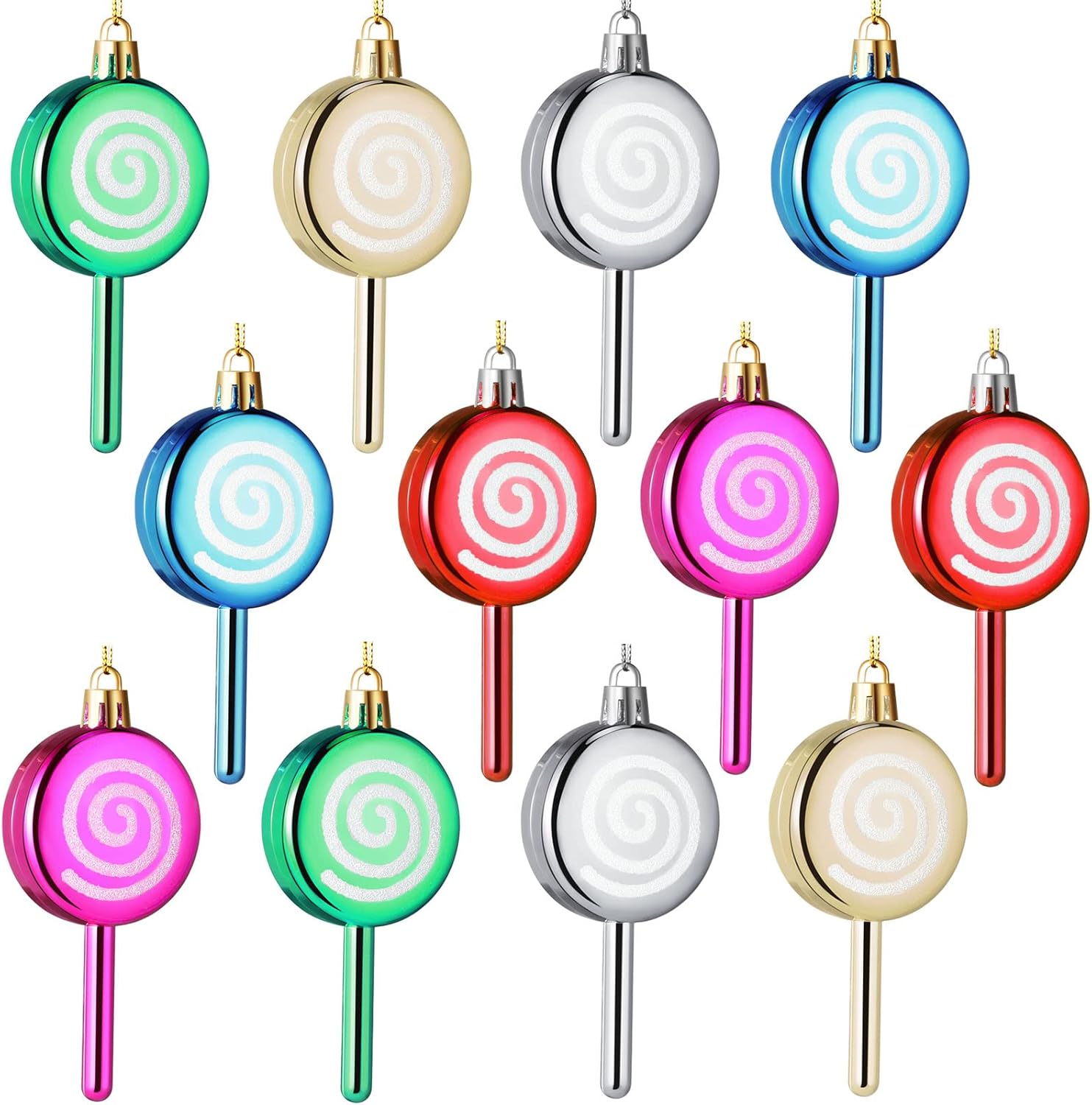 Amazon.com: 12 Pieces Candy Cane Christmas Decorations Xmas Tree Candy ...