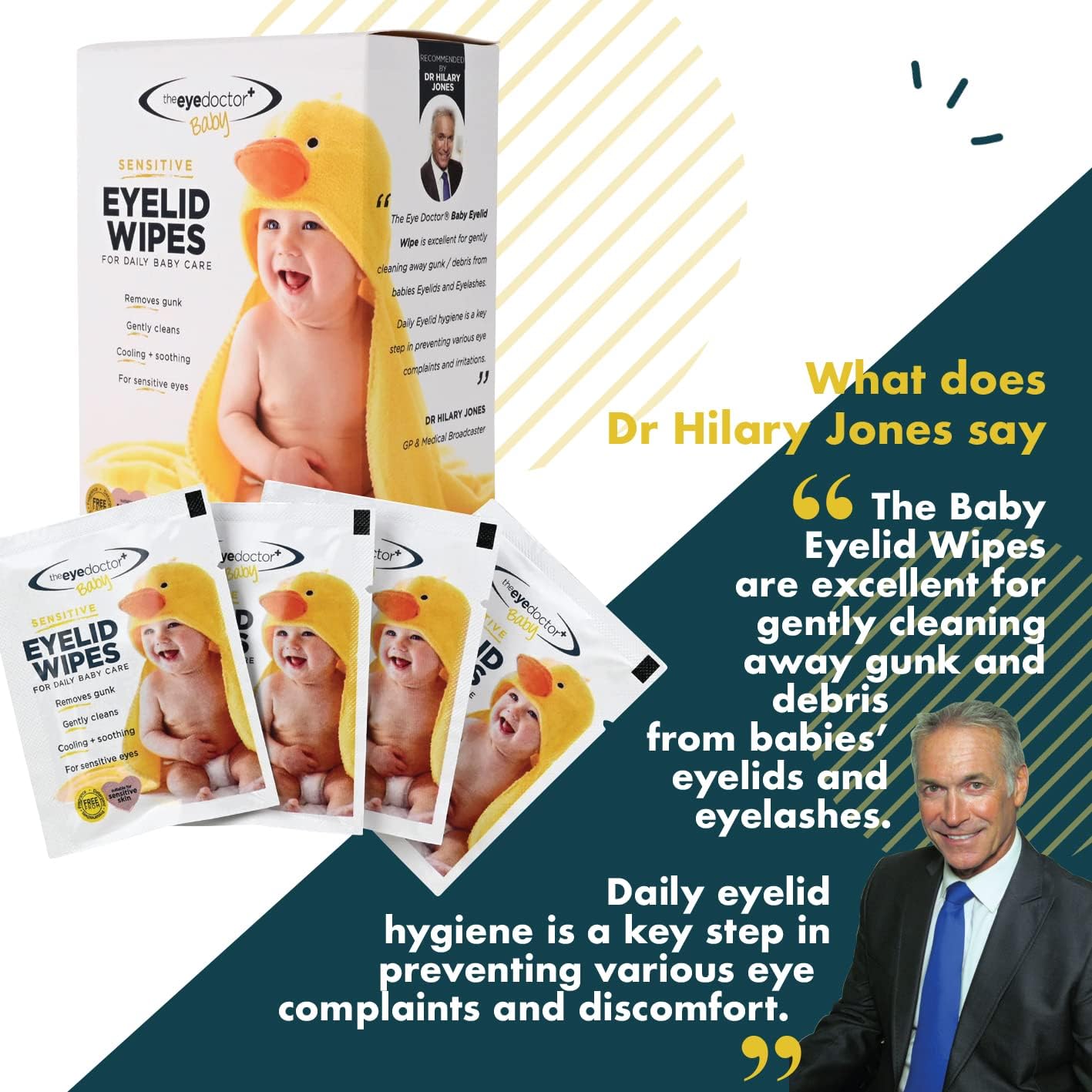 The Eye Doctor Sensitive Baby Eyelid Wipes – 200x Safe Sterile Eye ...