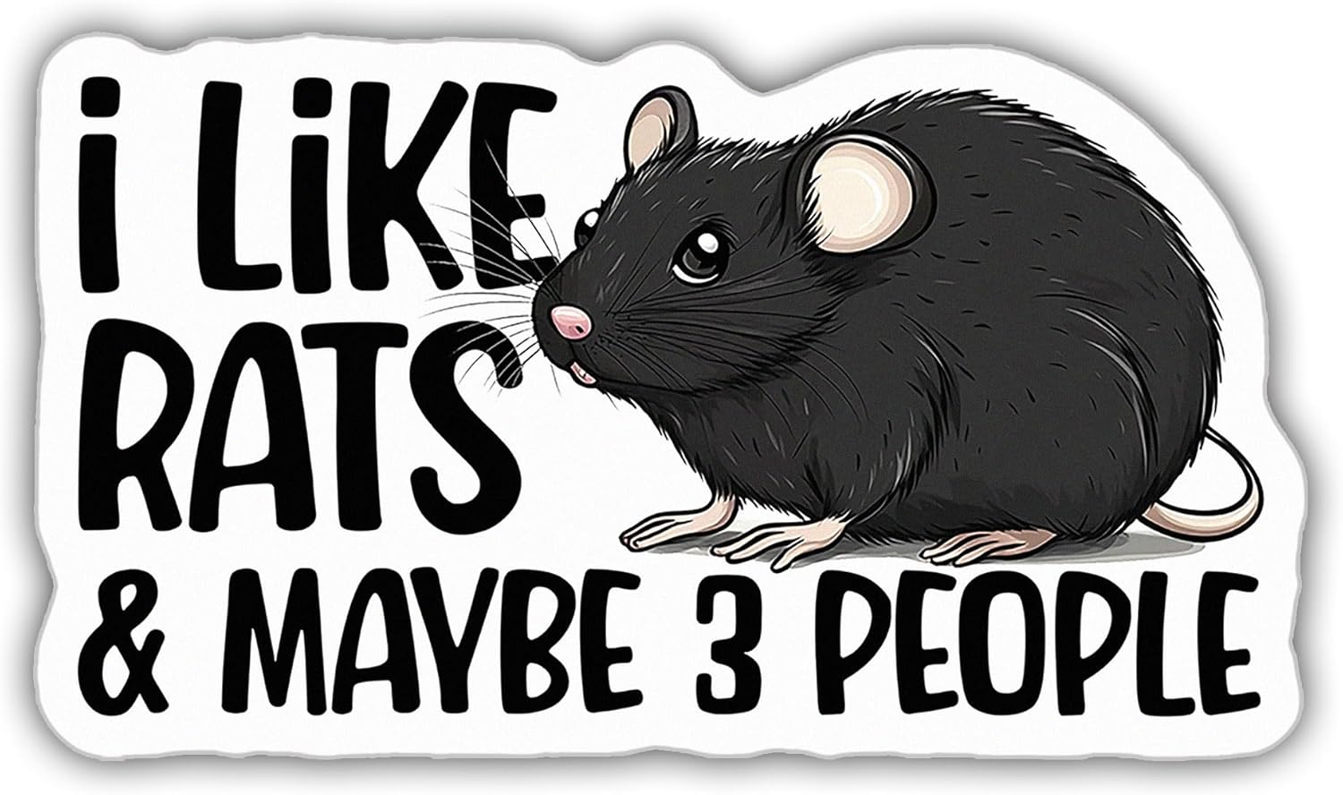 Amazon.com: Rat Sticker Rat Lover Decal Cute Animal I Like Rats and ...