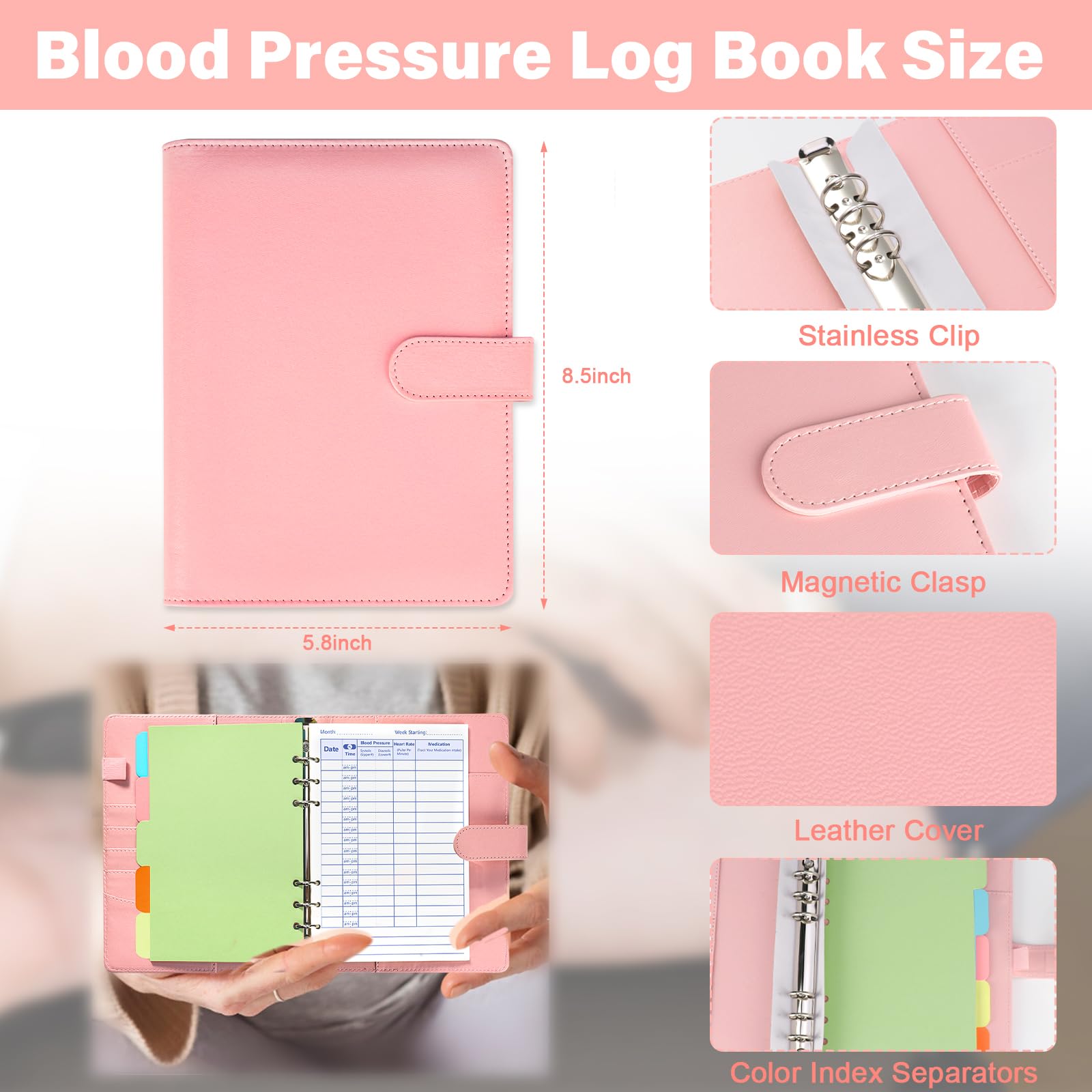 Snapklik.com : Blood Pressure Log Book Simple Blood Pressure Record Log ...