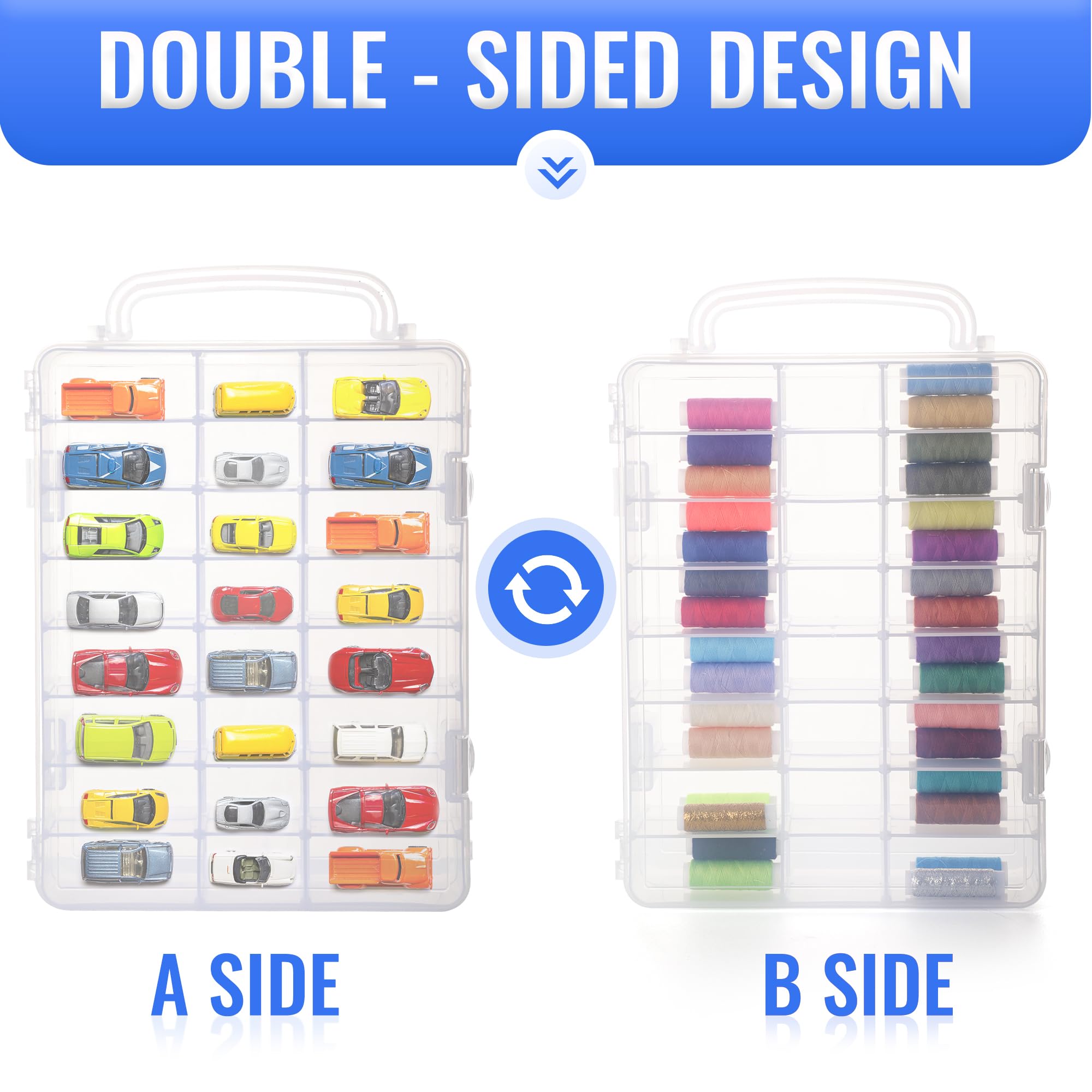 Snapklik.com : EHIOR Adjustable Dividers Double-Sided 48 Grids Thread ...