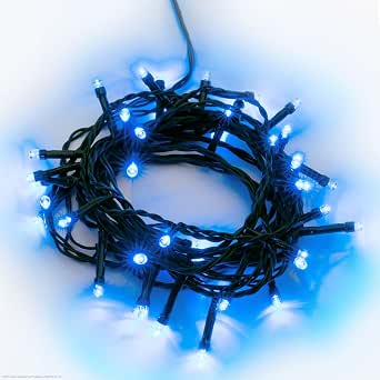 Hellum 151923 Blue String Lights with 80 LEDs and Timer, 26 Feet ...