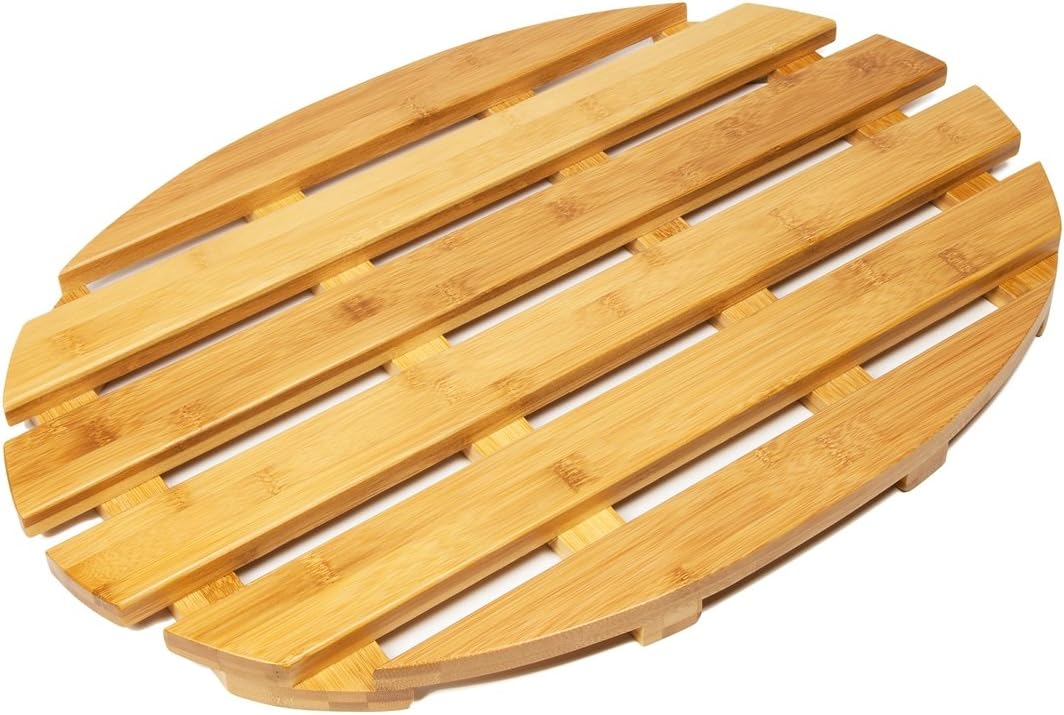 Woodluv Oval Bamboo Duck Board Bath Mat : Amazon.co.uk: Home & Kitchen