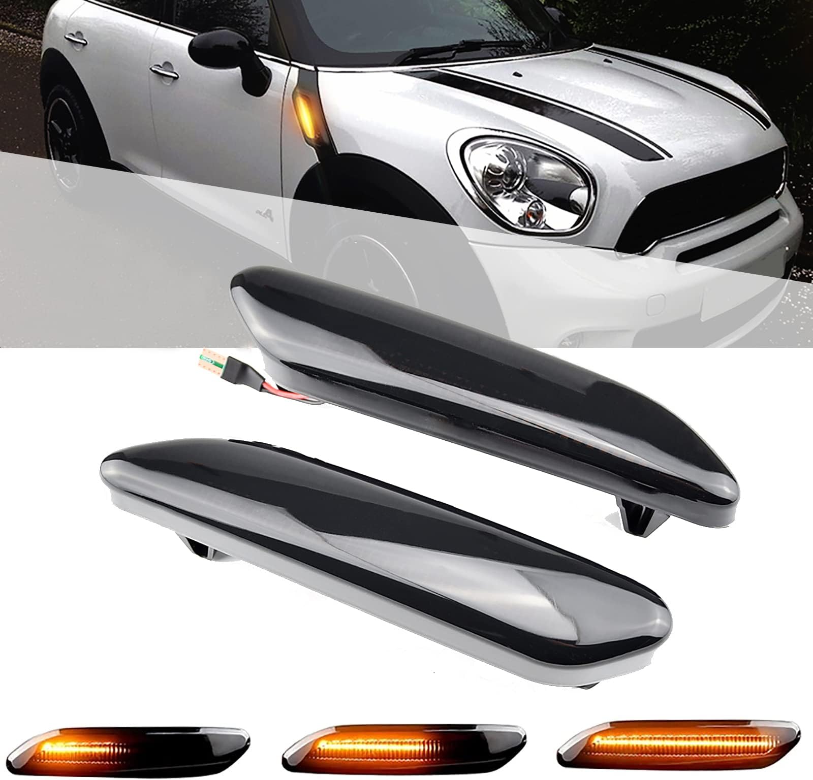 Amazon.com: Xinctai Sequential Amber Led Front Fender Side Marker ...