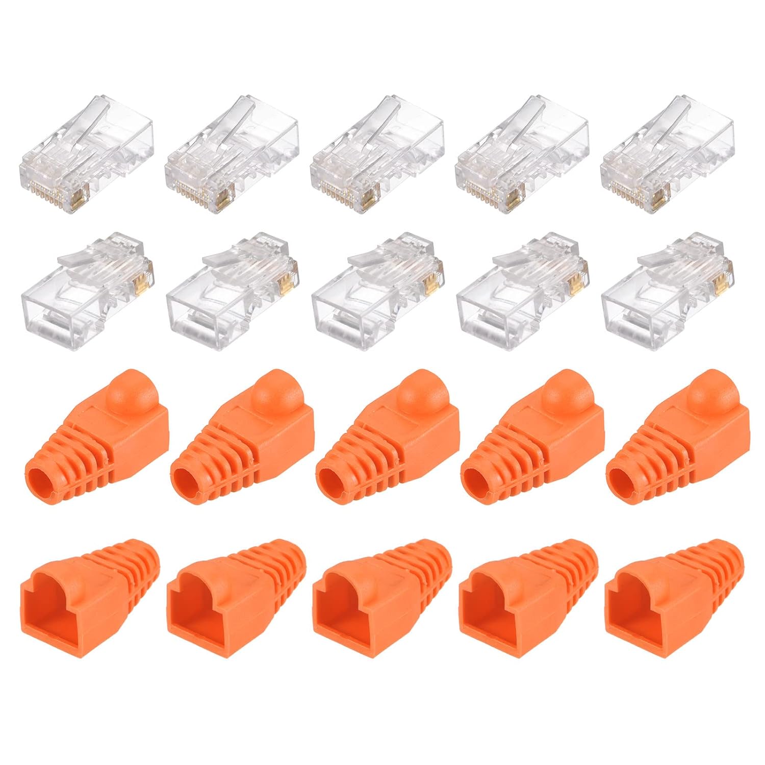 PATIKIL RJ45 Cat6 Connectors RJ45 Ends 8P8C Modular Plug Pass Through ...