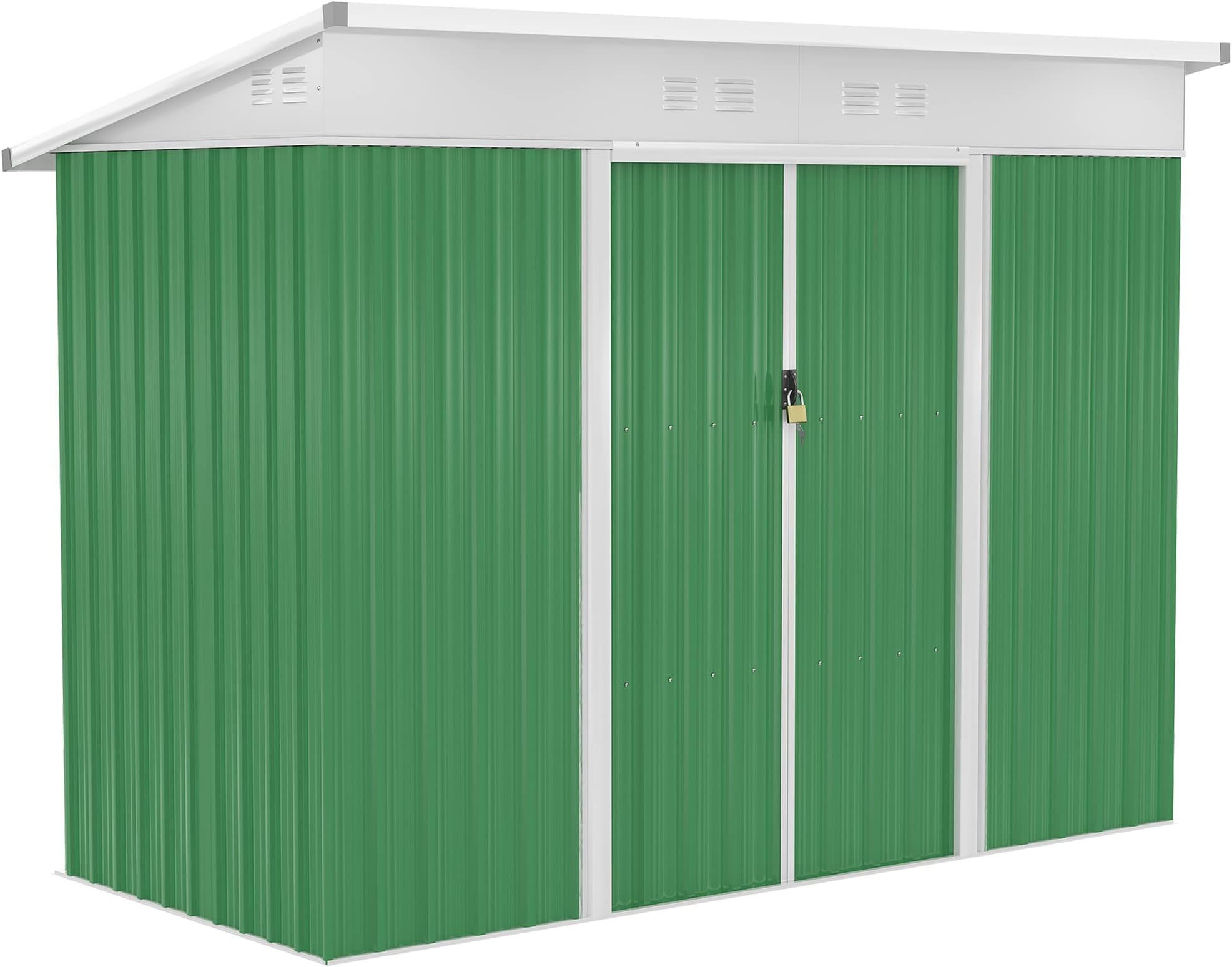 Outsunny 8 x 6ft Garden Metal Storage Shed House Hut Gardening Tool ...