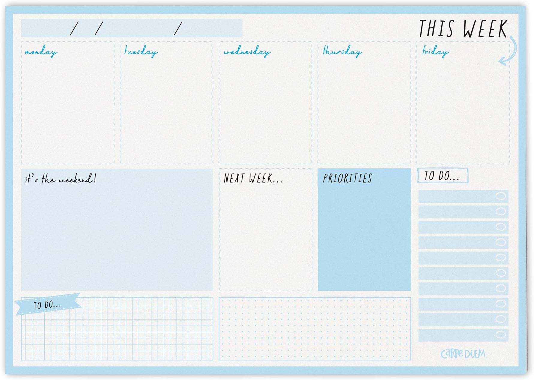 Weekly Planner Pad - Tear Off Desktop Planning Pad with Priority, to Do ...