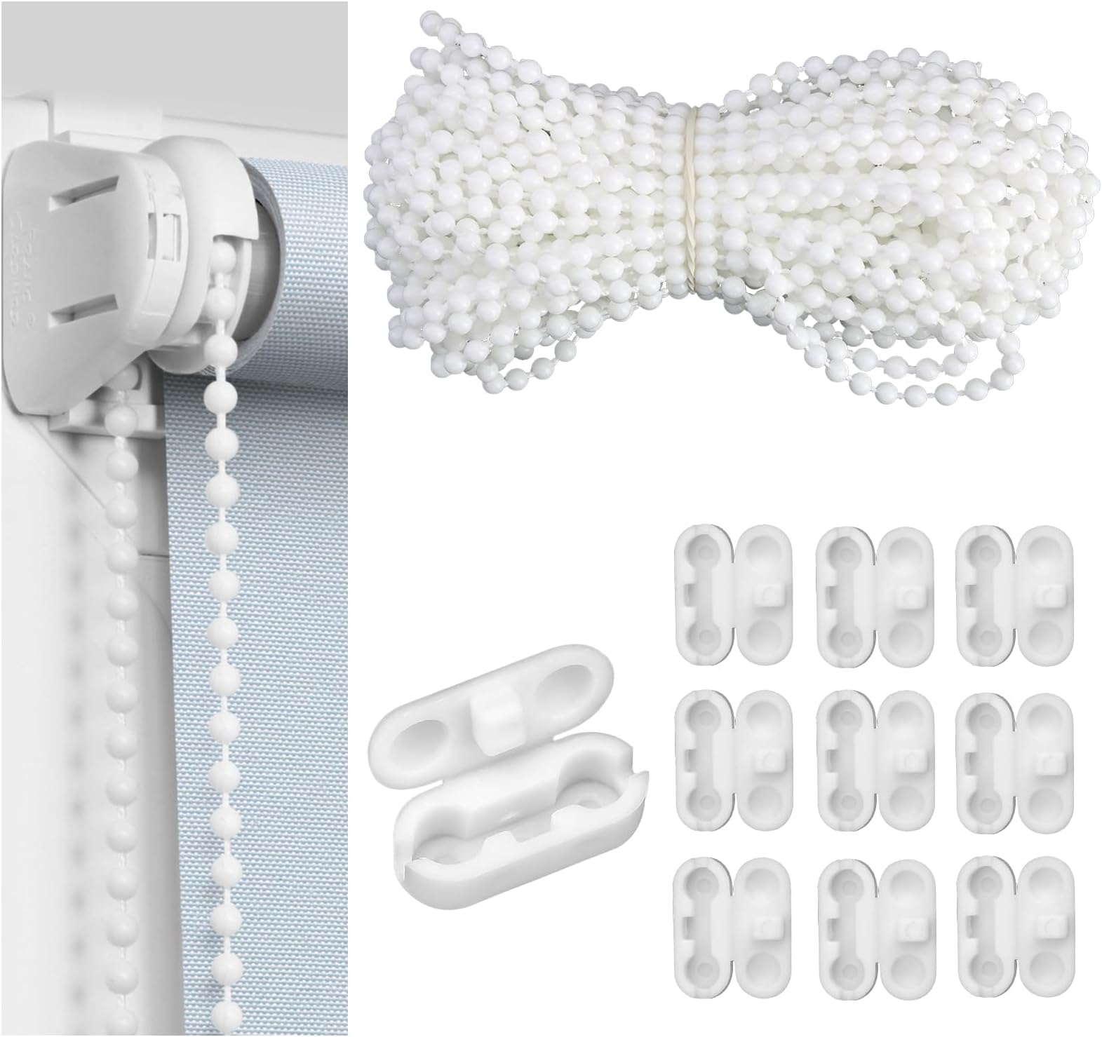 10 Meters Roller Blind Chain with 10 Pack Blind Cord Connector, 4.5mm ...