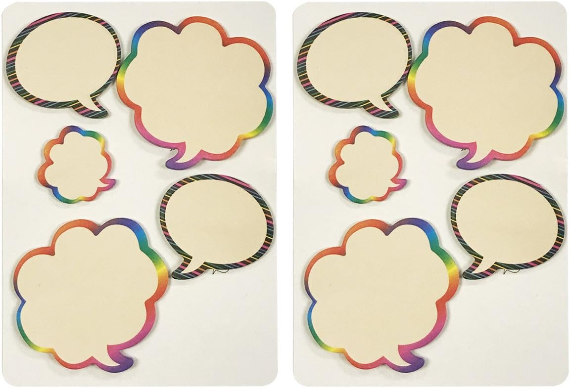 Amazon.com: Wrapables Rainbow Thinking Bubble Sticky Notes (Set of 2 ...