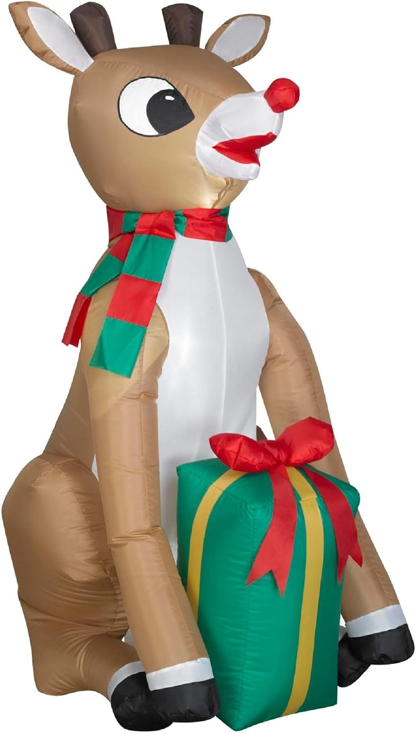 Amazon.com: Disney 4 ft Lighted Rudolph Airblown Christmas Inflatable ...