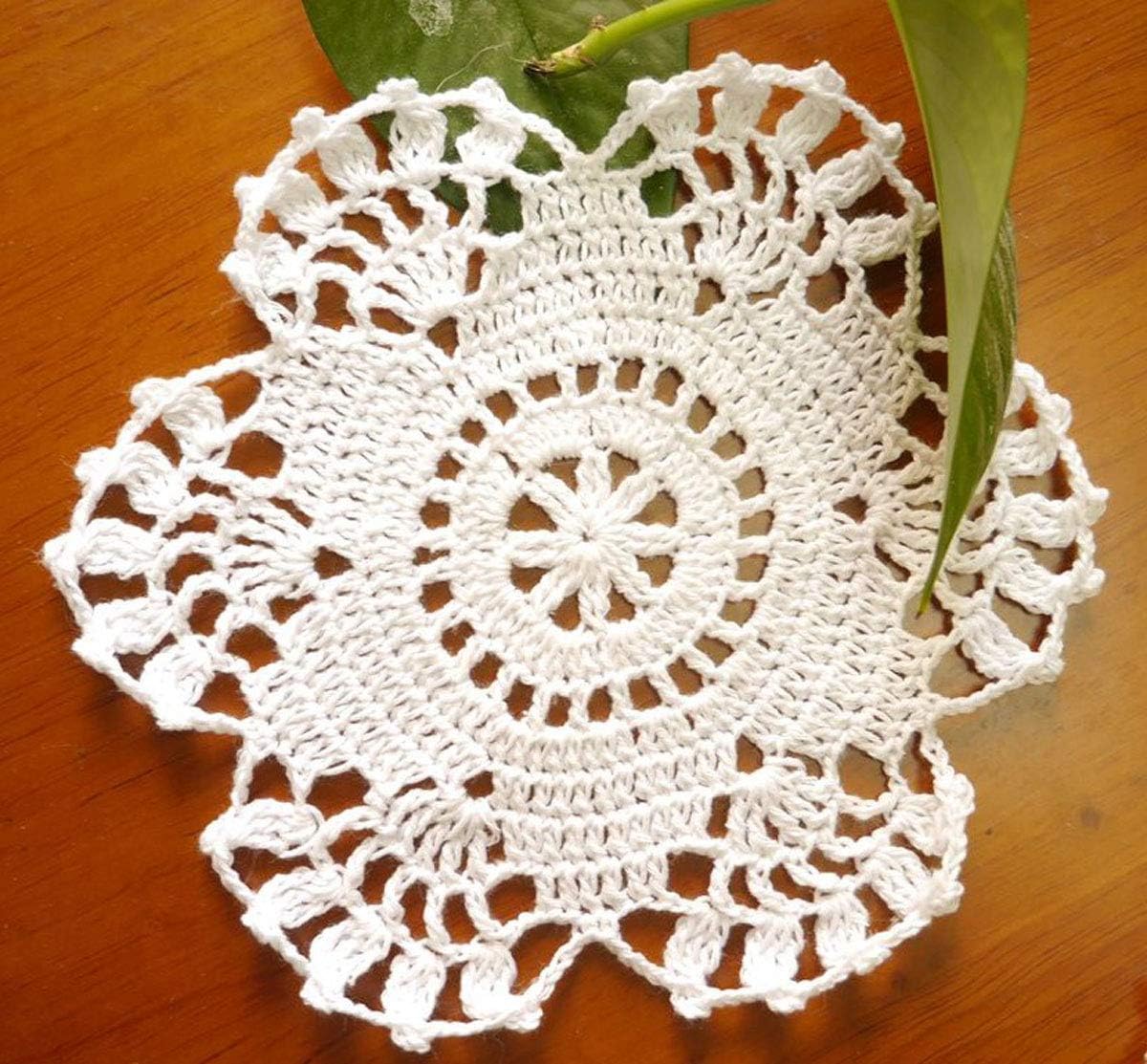 Amazon.com: janef White Handmade Crochet Doilies Cotton Table mats Lace ...