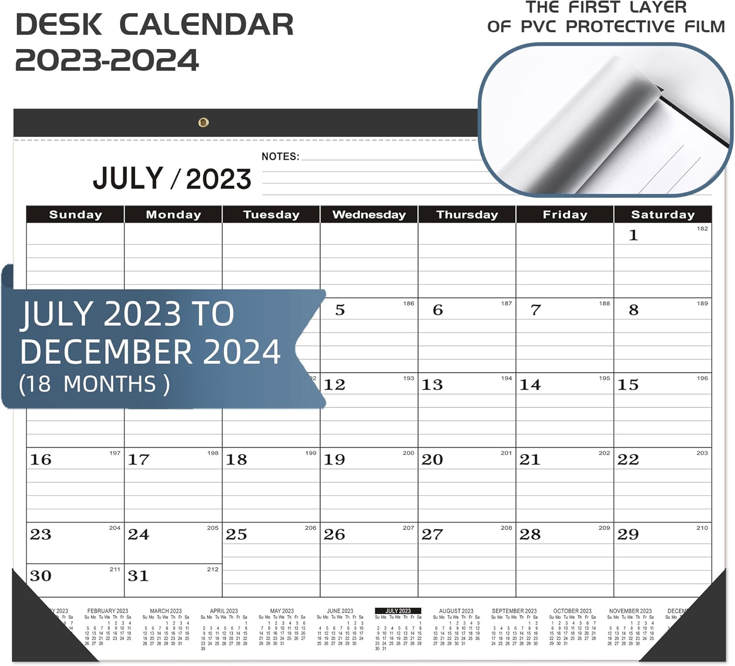 Desk Calendar 2023-2024 large 22 x17,Professional Desk Calendar 2023 ...