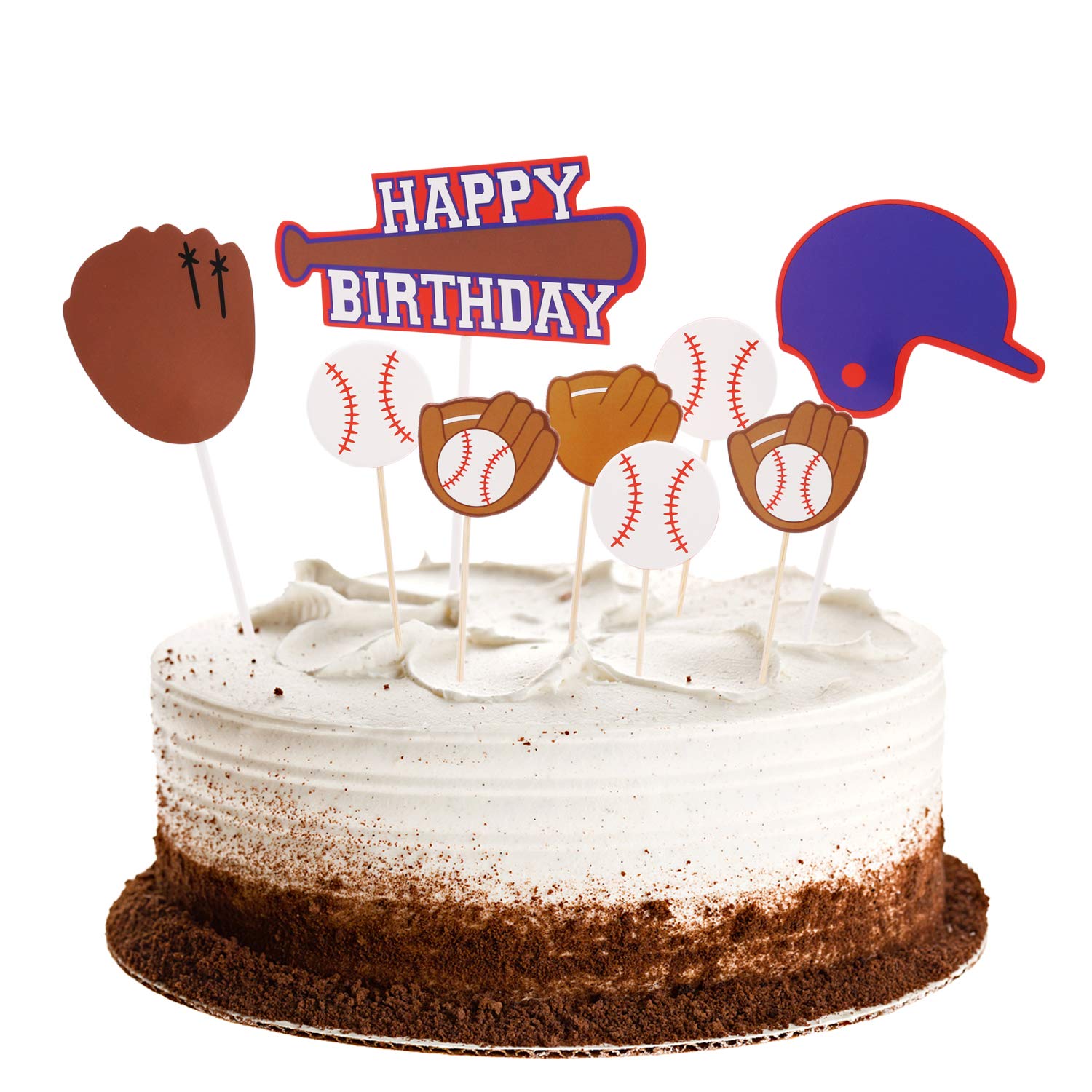 Buy Winrase Baseball Scene Theme Cake Toppers Set Boy Birthday Party ...